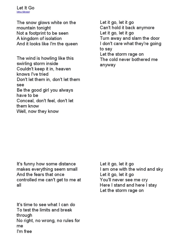 Let It Go | PDF