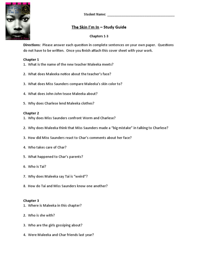 The Skin I'm in Study Guide (1-3 | PDF | Language Arts & Discipline