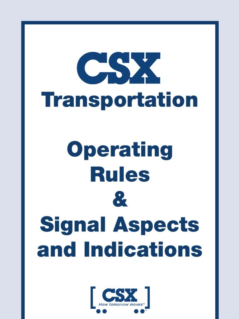 CSX-Operating Rules Signal Aspects and Indications | Conductor (Rail ...