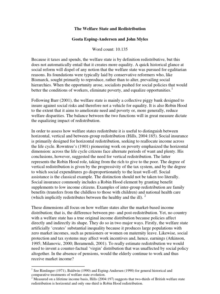 Esping Andersen - Welfare State | PDF