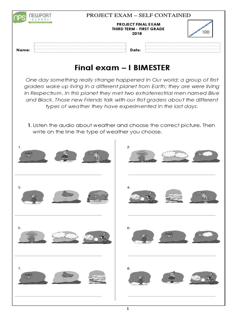 FINAL EXAM FIRST GRADE Completo | PDF