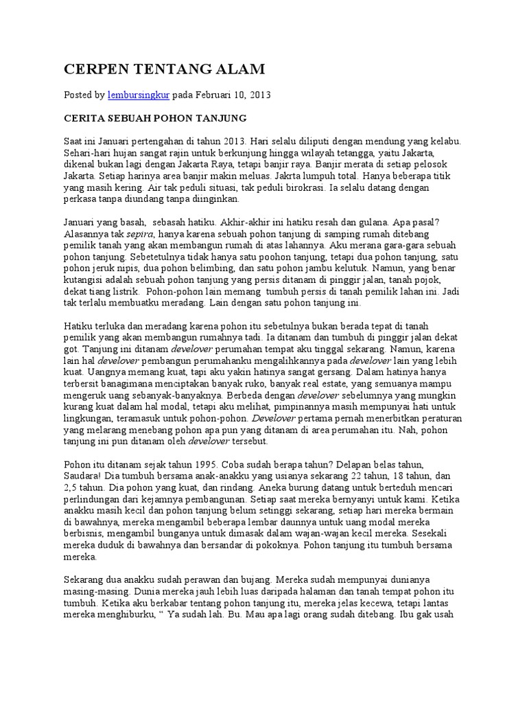 Cerpen Tentang Alam | PDF