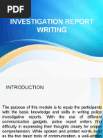 Investigative Report Writing | PDF | Police | Prosecutor