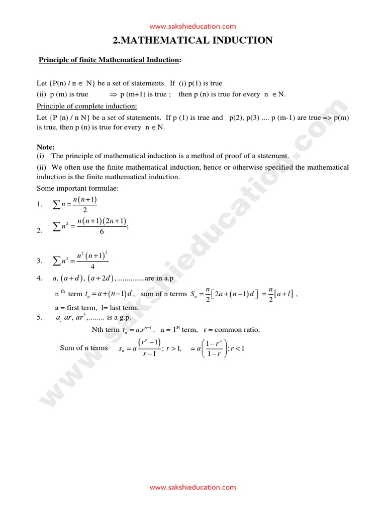 02 Mathematical Induction | PDF | Mathematics | Arithmetic