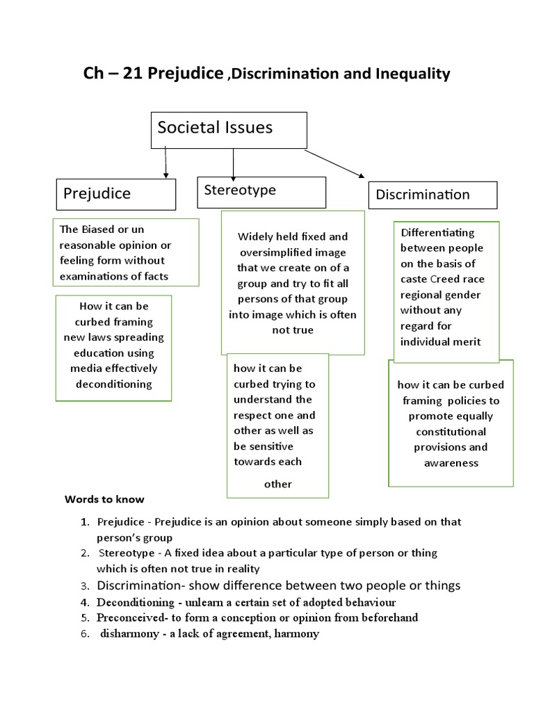CH - 21 Prejudice, Discrimination and Inequality | PDF | Prejudices ...