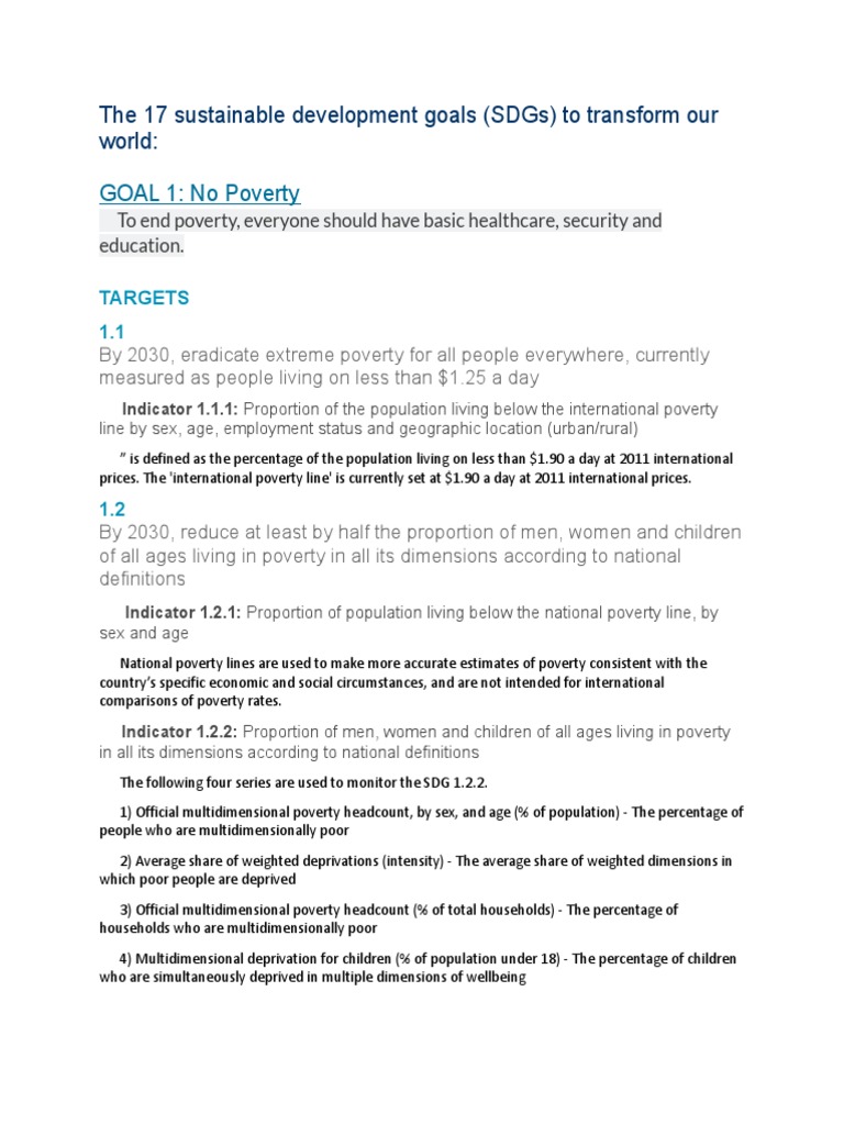 The 17 Sustainable Development Goals | PDF | Economies