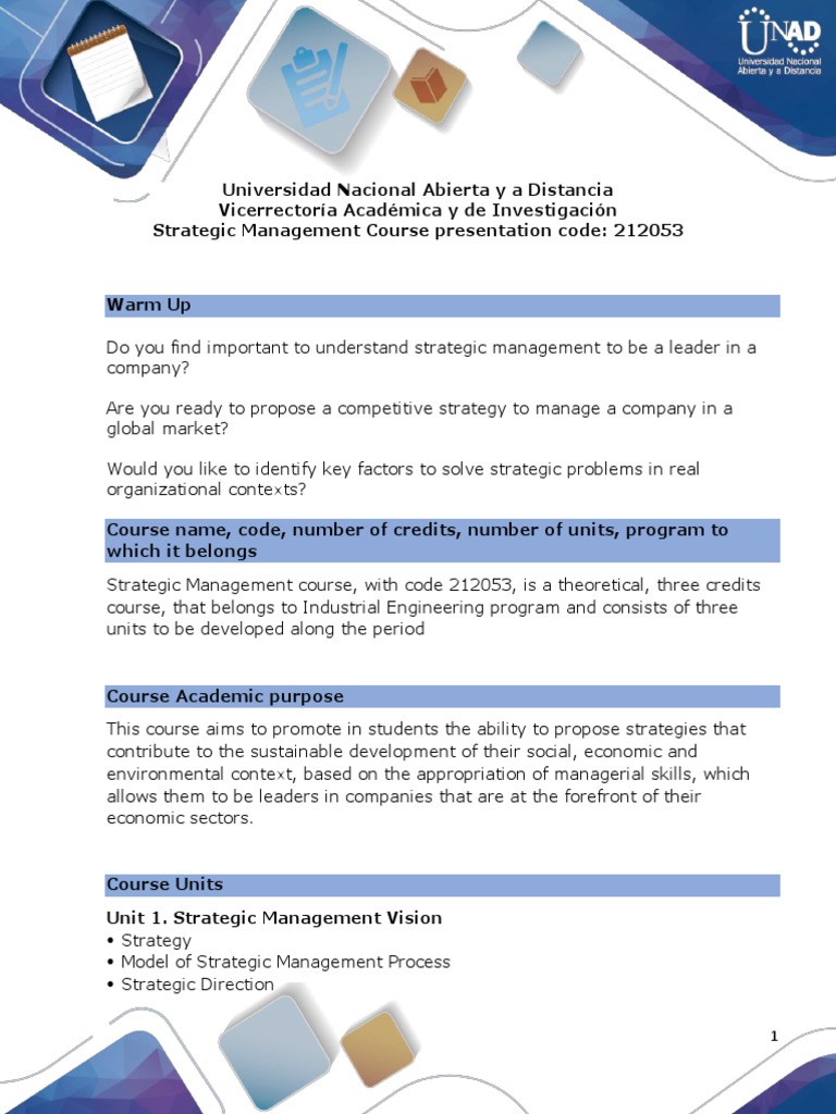 Strategic Management Course Presentation | Download Free PDF ...