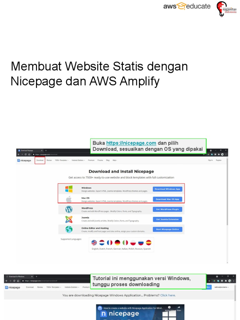 Tutorial Static Website - Nicepage and Amplify | PDF
