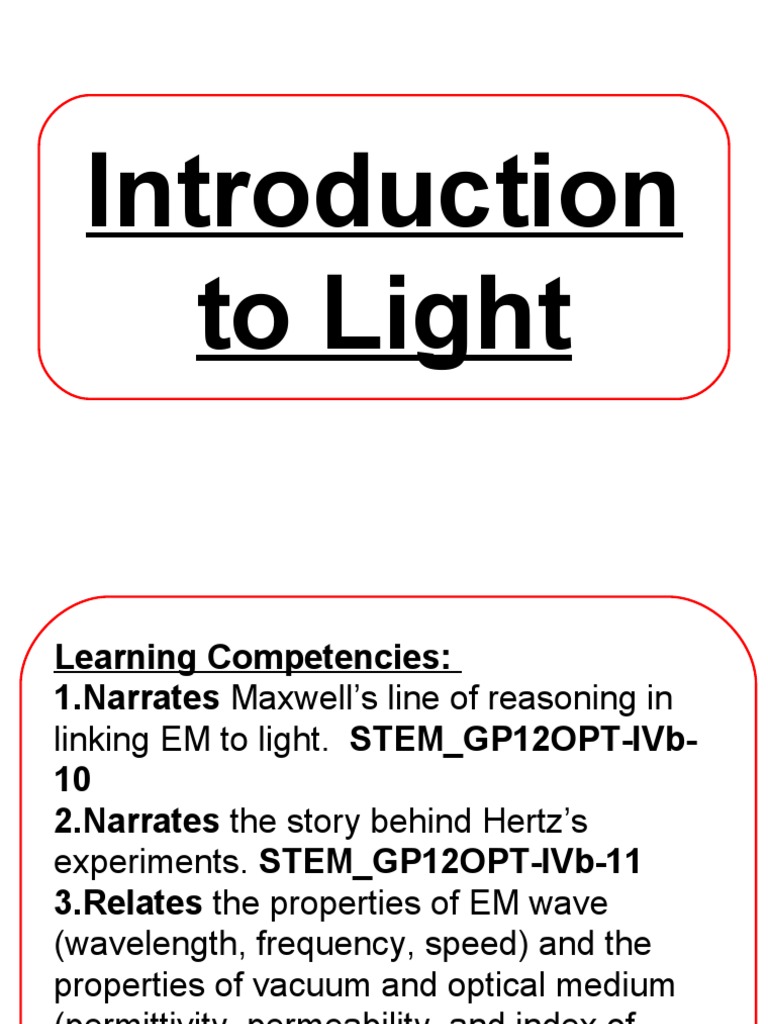 Light Introduction Presentation | Download Free PDF | Electromagnetic ...