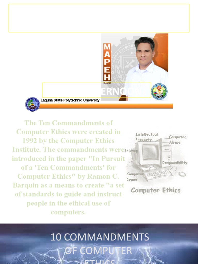 10 Commandments of Computer Ethics | PDF | Ten Commandments | Computer File