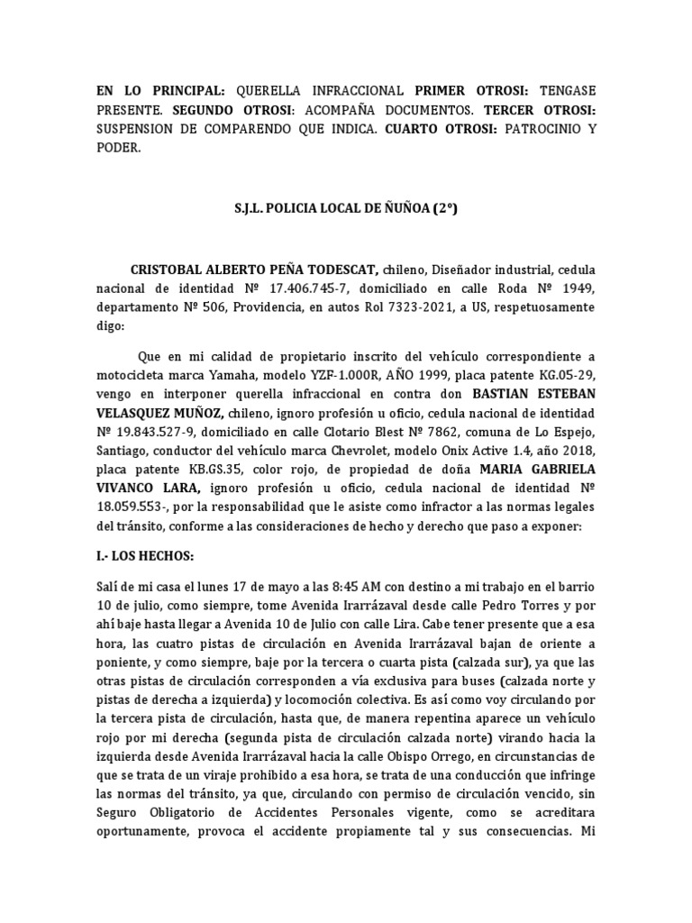 Querella Infraccional 18290 | PDF | Gobierno | Justicia