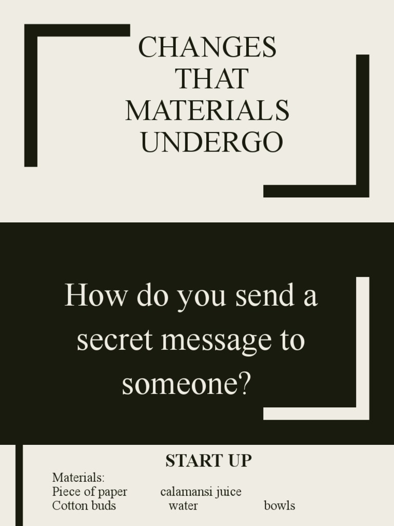 Changes That Materials Undergo | PDF | Chemical Substances | Water