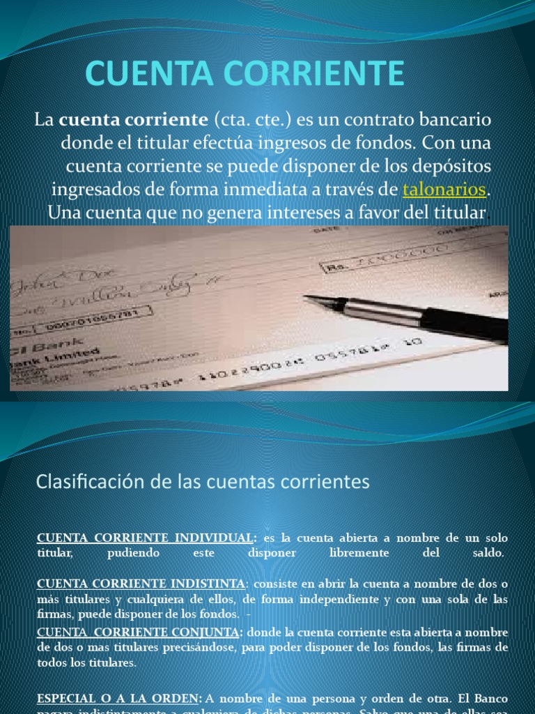 Cuenta Corriente | PDF | Cheque | Bancos
