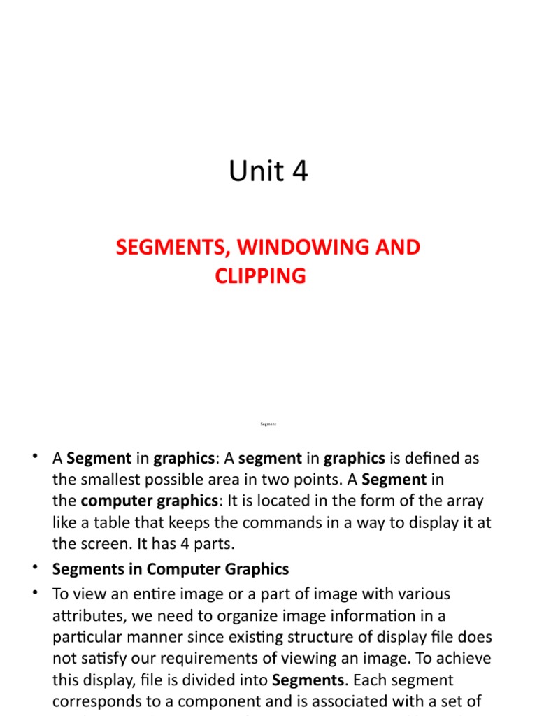 Segment and Window Clipping | PDF | Window (Computing) | Graphics