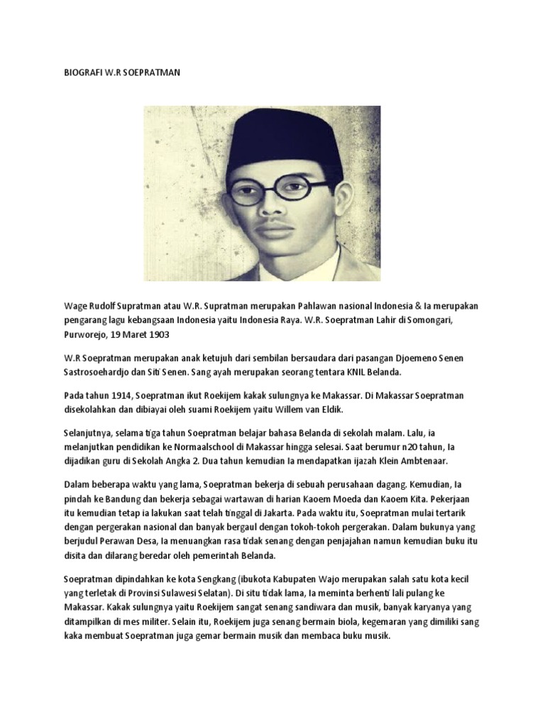 Biografi W.R. Soepratman | PDF | Klasik