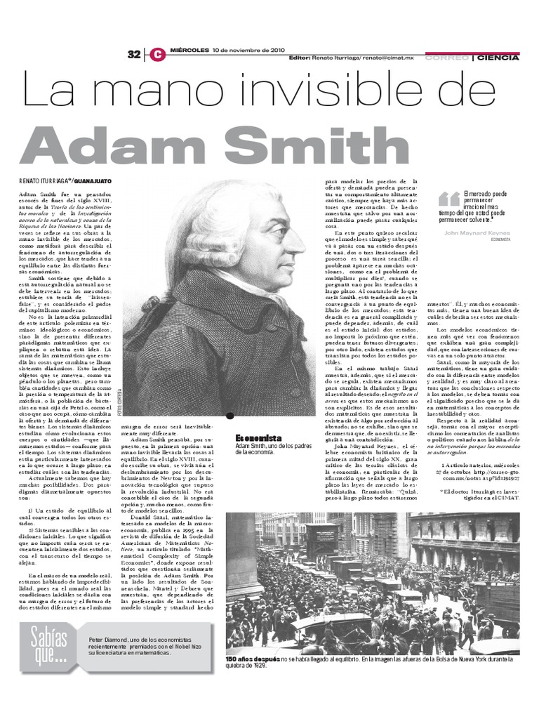 Paradigmas Matemáticos en Economía | PDF | Adam Smith | Mercado (economía)