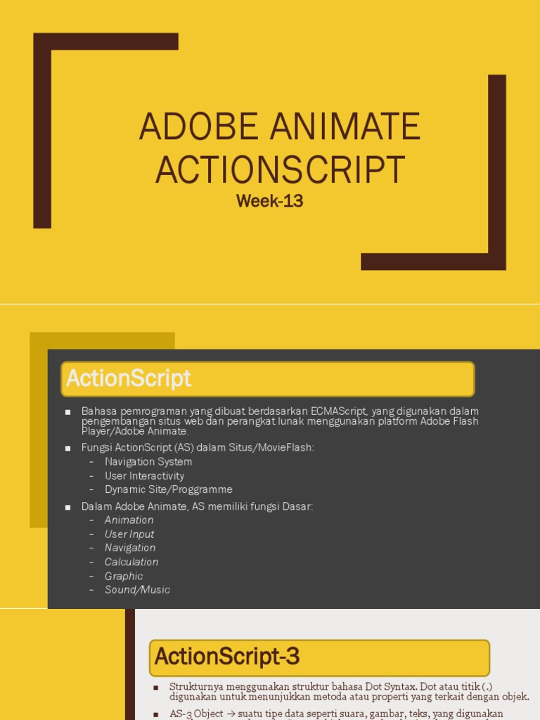 Week-13 Adobe Animate Action Script | PDF