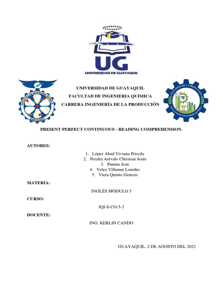 Present Perfect Continuous - Reading Comprehension | PDF