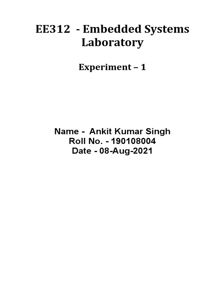 EE312 - Embedded Systems Laboratory: Experiment - 1 | PDF | Computers