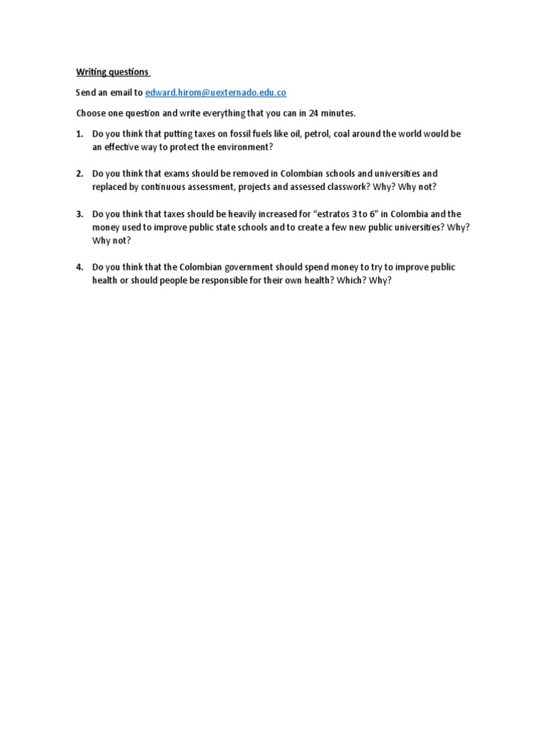 Writing Questions | PDF