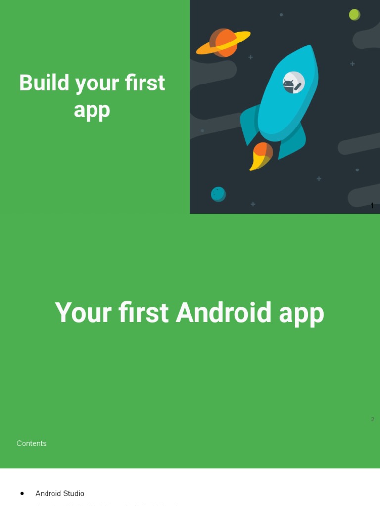 01 1 Your First Android App Pdf Android Operating System Mobile App