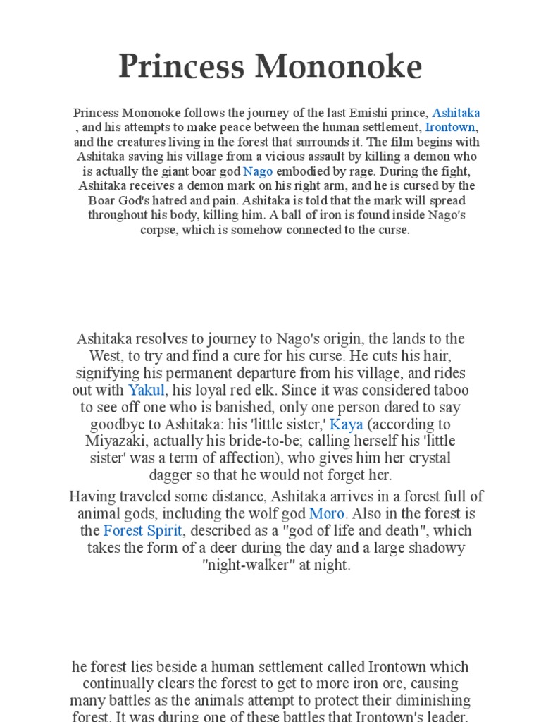 Princess Mononoke: Ashitaka Irontown Nago | PDF