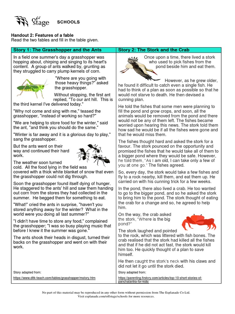 Handout 2 - Features of A Fable | PDF