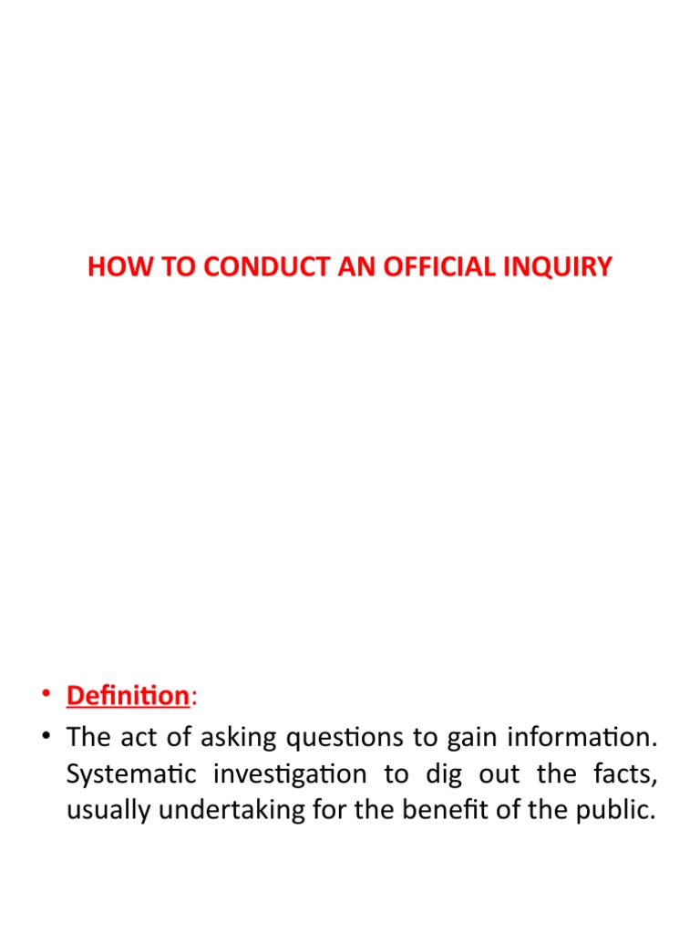 Official Inquiry Procedure Guide | PDF | Justice | Crime & Violence
