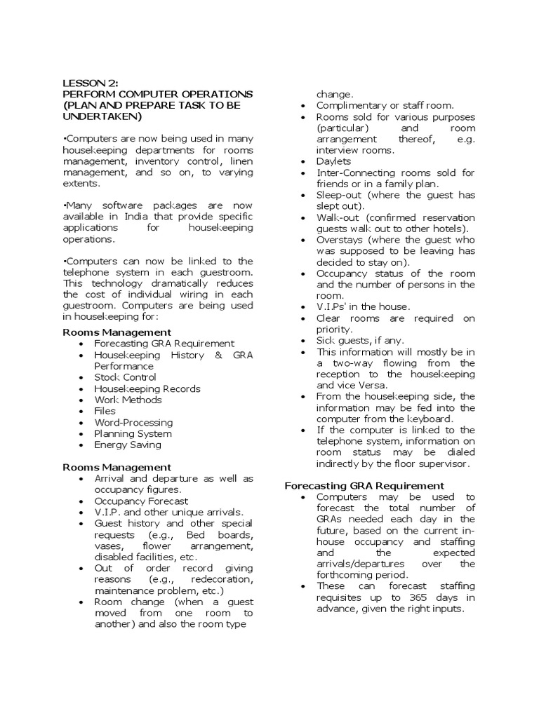 Lesson 2: Perform Computer Operations (Plan and Prepare Task To Be Undertaken) | PDF | Wi Fi ...