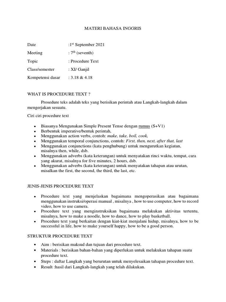 Prosedure Text | PDF | Seni & Disiplin Bahasa | Komputer