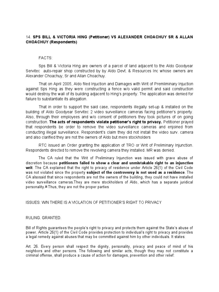 Property Privacy Dispute Ruling | PDF | Injunction | Privacy