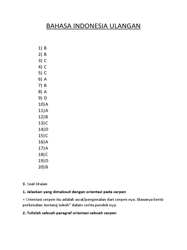 Bahasa Ulangan T2 (BI) | PDF