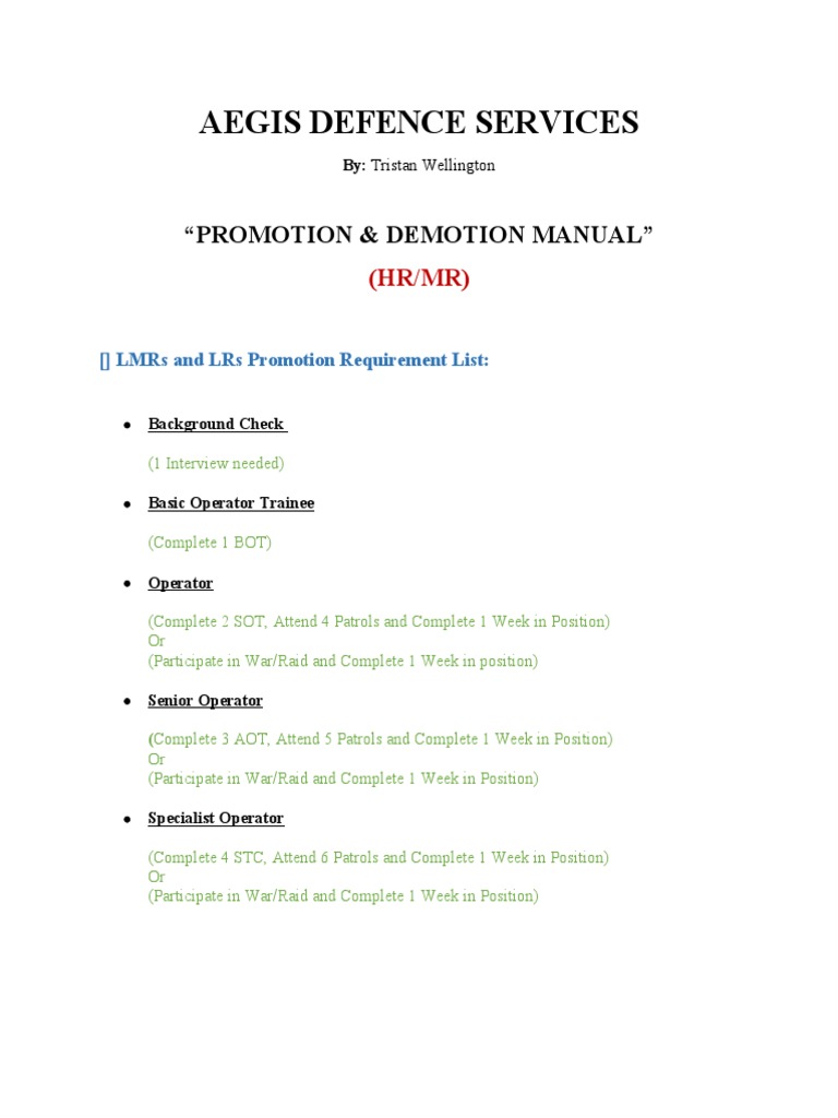 ADS Promotion & Demotion Manual | PDF | Business | Corporate Governance