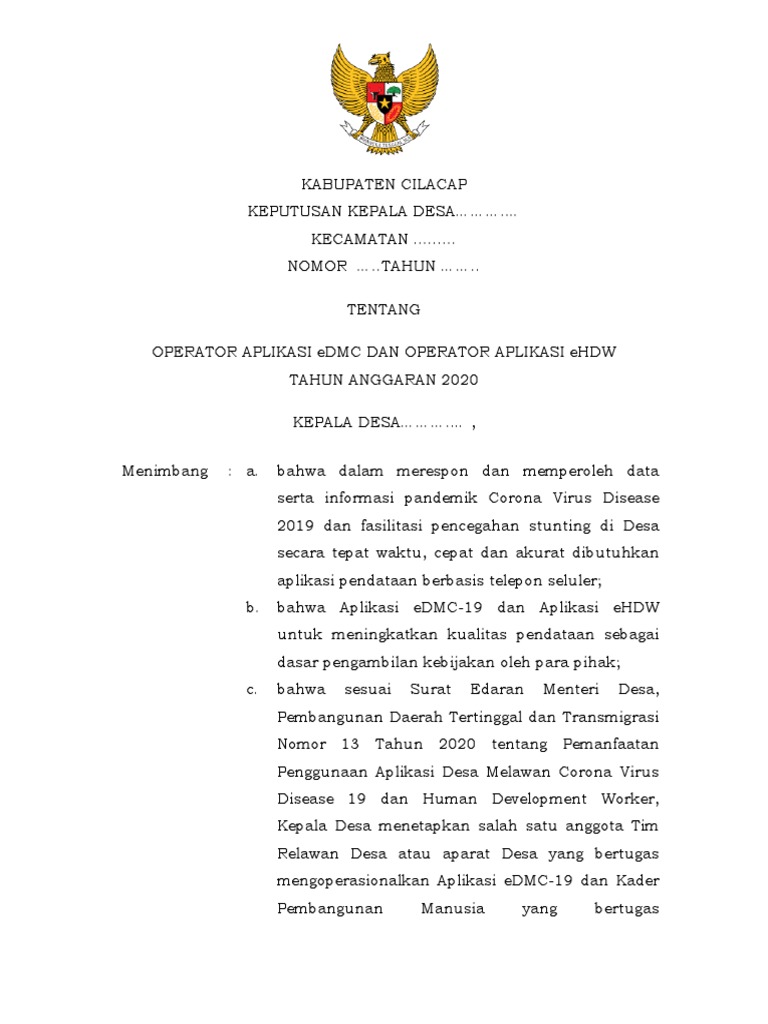 Draft SK Operator eDMC Dan eHDW | PDF