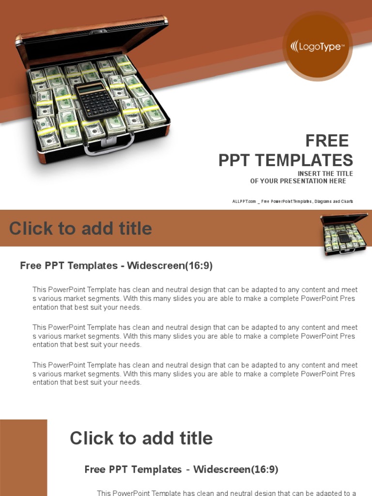 Case With Money PowerPoint Templates Widescreen | PDF