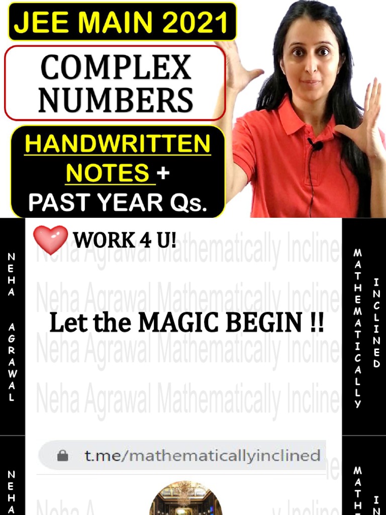 JEE MAIN 2021 - COMPLEX NUMBERS HANDWRITTEN NOTES + PAST YEAR Qs ...