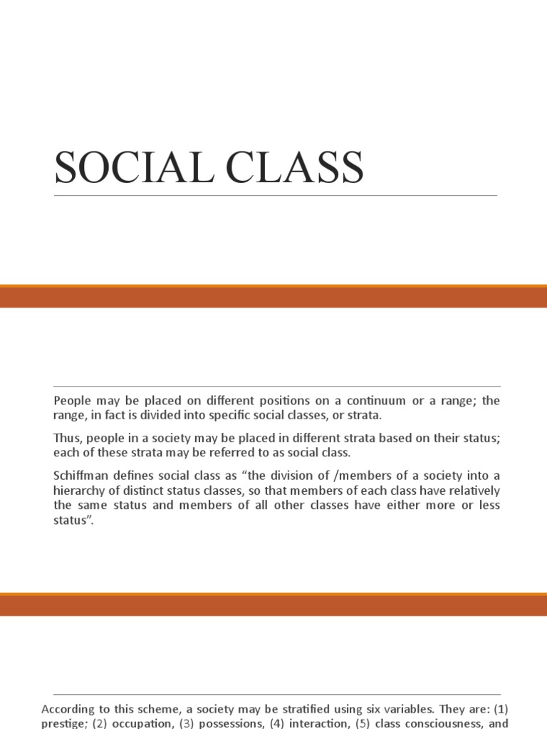 Social Class | PDF | Social Stratification | Social Status