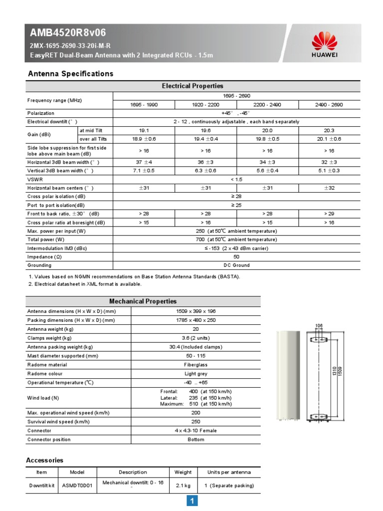 ANT AMB4520R8v06 3229 Datasheet | PDF | Decibel | Telecommunications