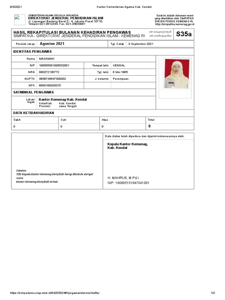 S35 A Agustus 2021 Masamah | PDF