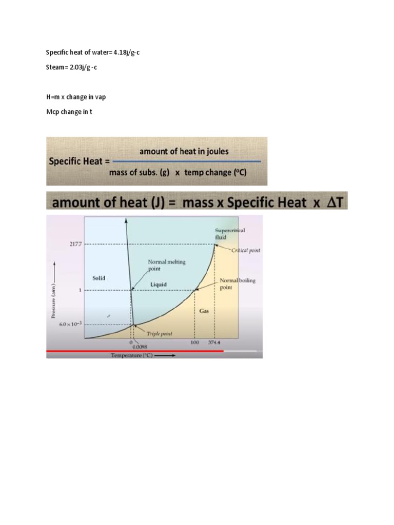 Specific Heat of Water | PDF