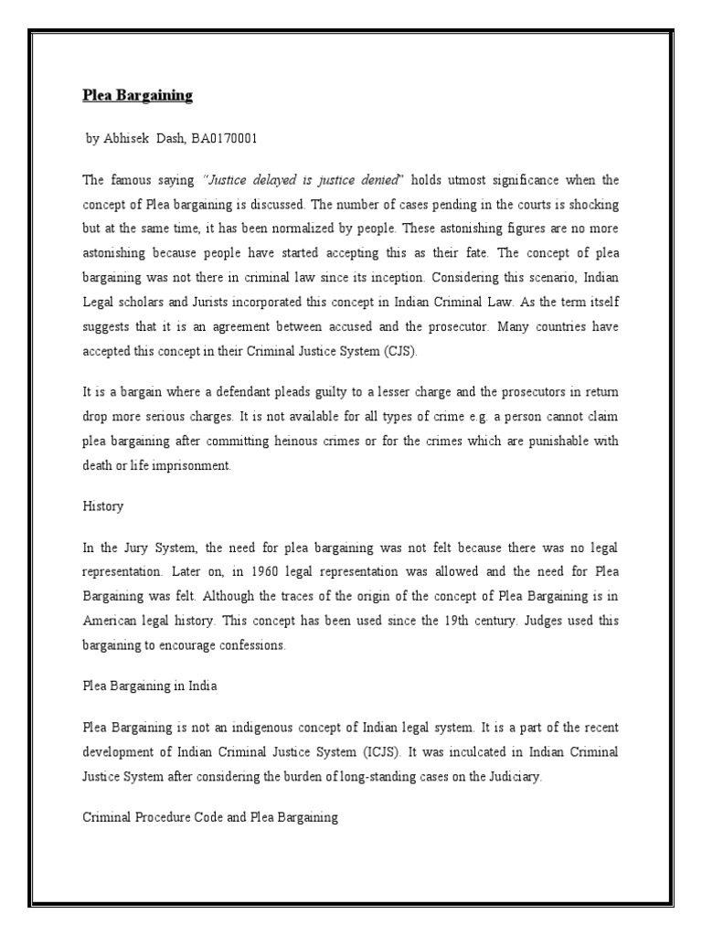 Plea Bargaining CRPC | PDF | Plea Bargain | Plea