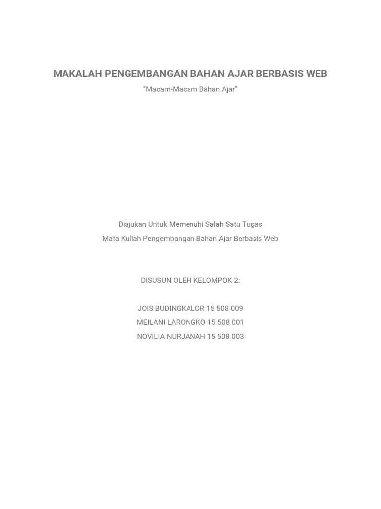 Jenis Bahan Ajar | PDF