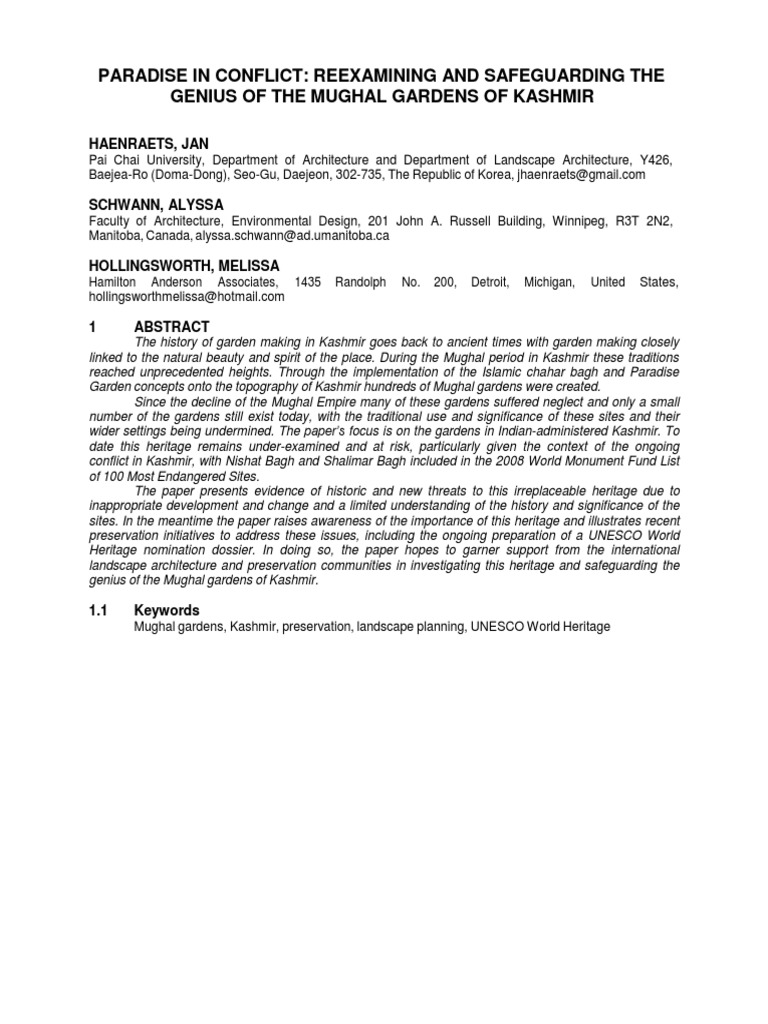 Shalimar Bagh, Kashmir | PDF