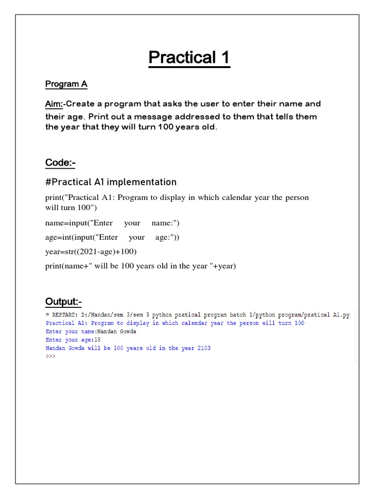 A014 Python Practical 1 | PDF | Computing | Applied Mathematics