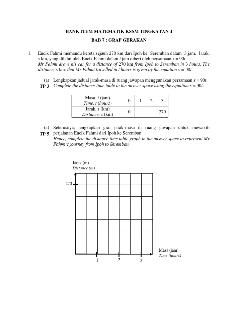 Math Bab 7 Graf Gerakan T4 | PDF