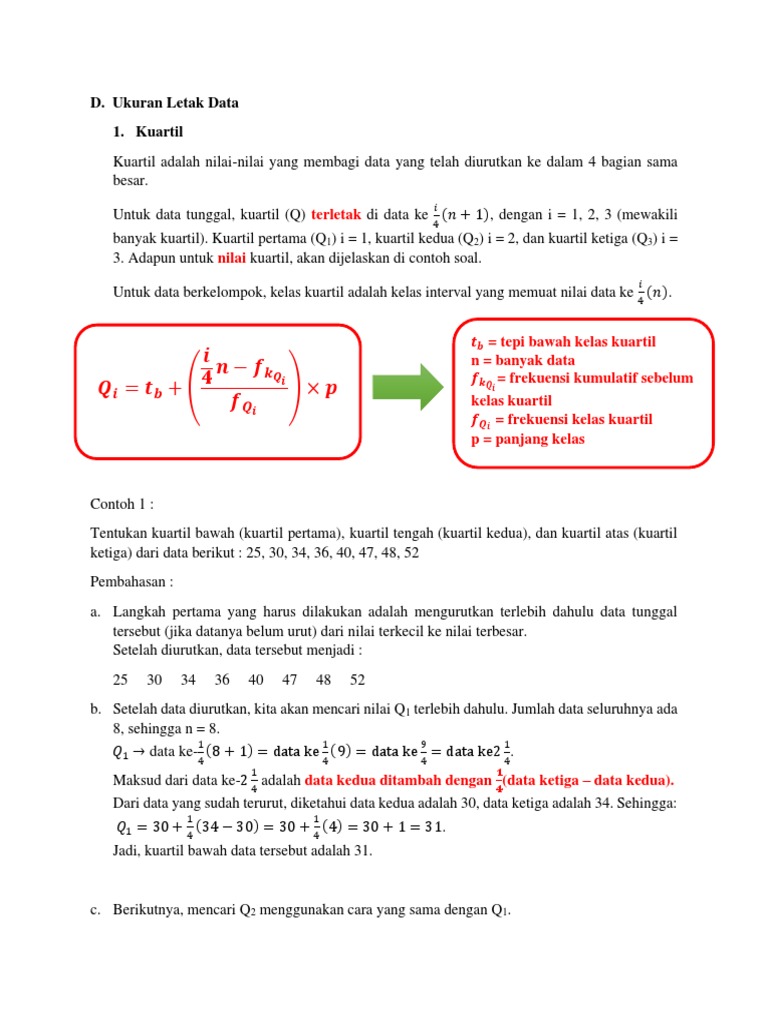 Ukuran Letak Data: Kuartil dan Desil | PDF | Metode & Bahan Ajar