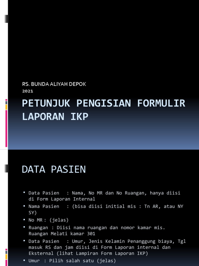 Laporan IKP RS Bunda Aliyah Depok | PDF