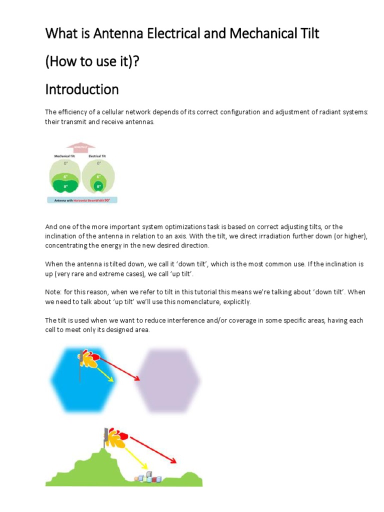 Antenna Electrical and Mechanical Tilt | PDF | Antenna (Radio ...