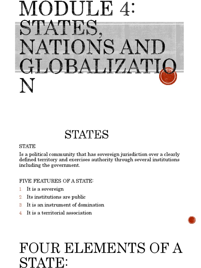 State, Nations, and Globalization | PDF | State (Polity) | Government