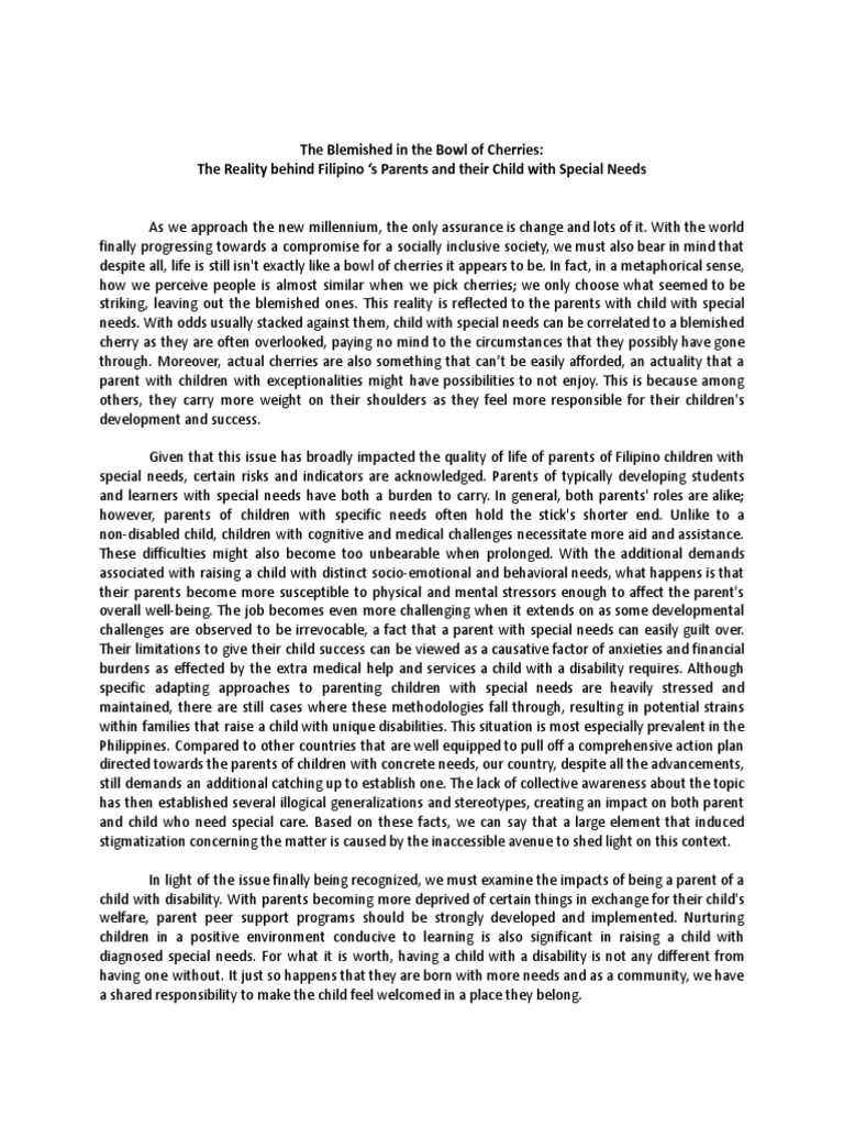 The Blemished in The Bowl of Cherries: The Reality Behind Filipino S ...